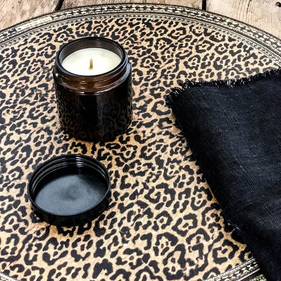 BEIJA FLOR- LEOPARD Small Round Vinyl Placemat