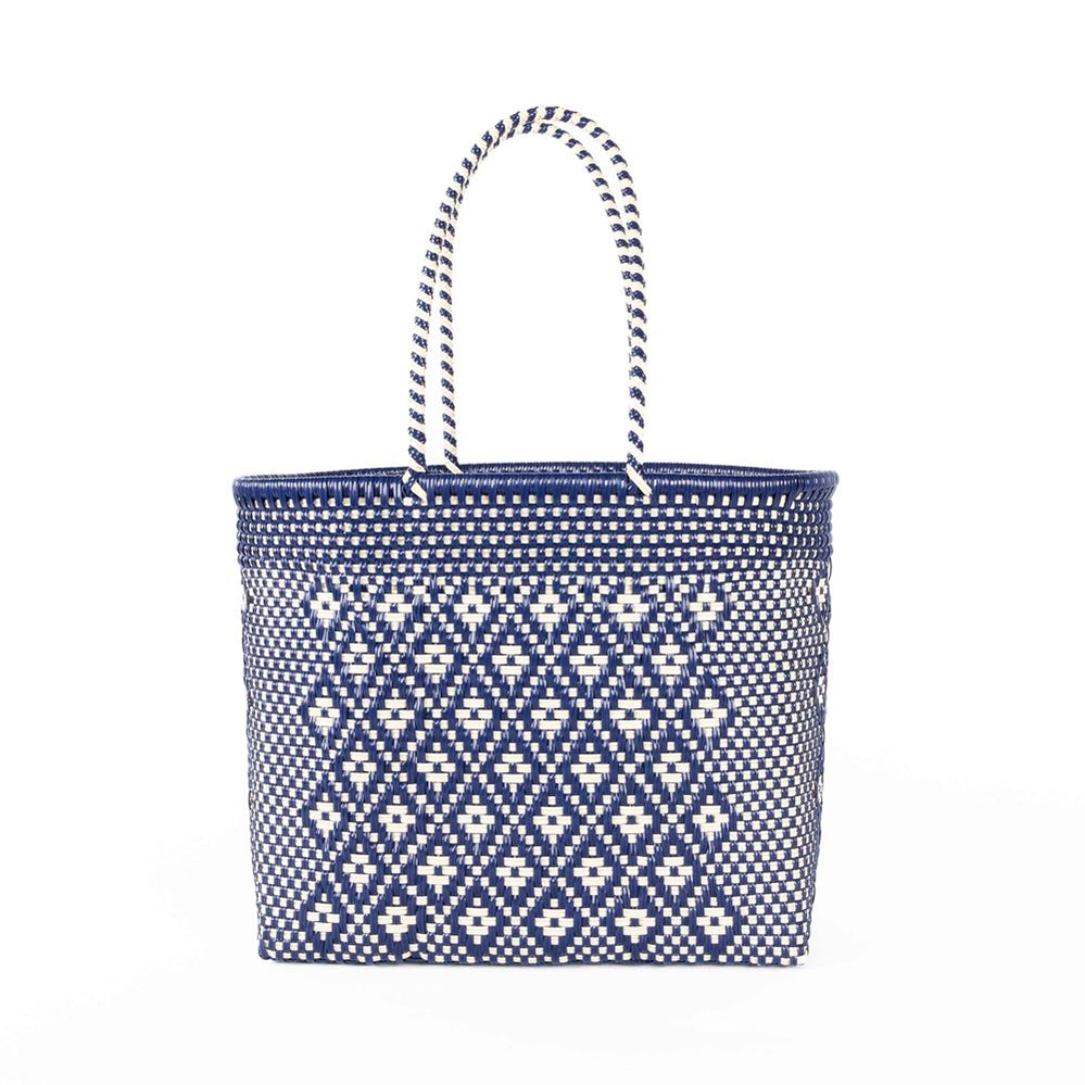 BAHIA Paloma Basket - Medium - Blue | Mexican Handwoven Basket ...