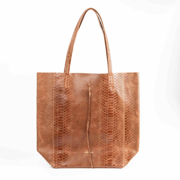 MAISON FANLI Tote - Snake Leather - Camel - Frenchbazaar